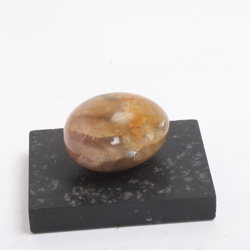 A 19th century Derbyshire "Blue John" Spar egg-shaped desk paperweight ...