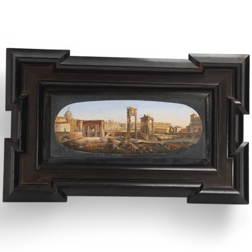 A large Roman micro-mosaic plaque depicting the Roman Forum, 19th ...