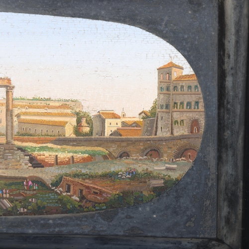 A large Roman micro-mosaic plaque depicting the Roman Forum, 19th ...