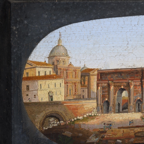 A large Roman micro-mosaic plaque depicting the Roman Forum, 19th ...