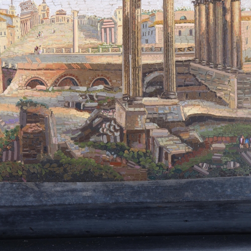 A large Roman micro-mosaic plaque depicting the Roman Forum, 19th ...