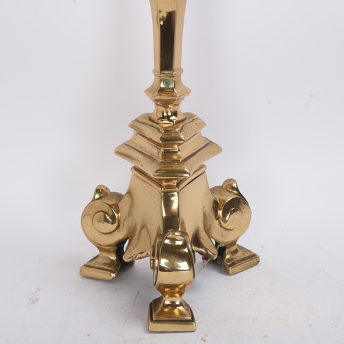 An Antique Italian Baroque solid cast-brass pricket candle stand ...
