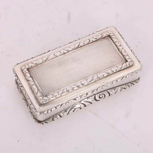 A George IV silver snuff box, Thomas Newbold, Birmingham 1825 ...