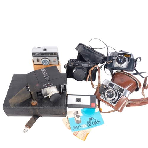 A group of various Vintage cameras including, an Electro 35, Agfa, a ...