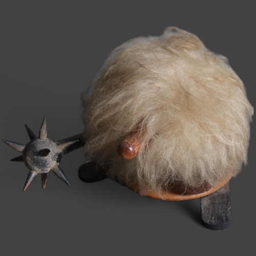 An unusual vintage hand made Scandinavian viking gonk, with fur hair ...