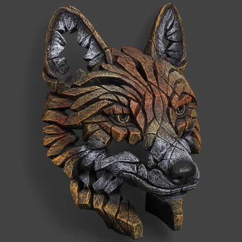 A composite sculpture (edge sculpture fox bust), by Matt Buckley, H40cm