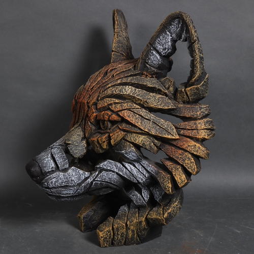 A composite sculpture (edge sculpture fox bust), by Matt Buckley, H40cm