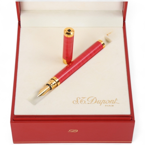 S.J.Dupont, Paris, a Lady Mascara fountain pen, with pink lustre ...