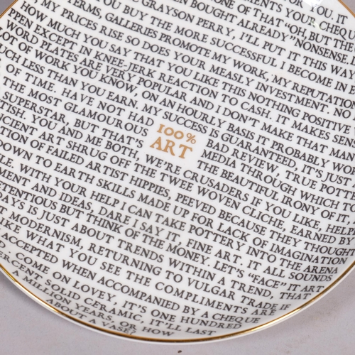 GRAYSON PERRY (b.1960), a 100% Art porcelain plate, 2020, from the ...