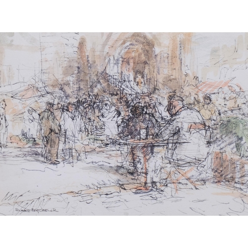 Roland Batchelor RWS (1889 - 1990), Montford, 1971, ink and wash, 16cm ...