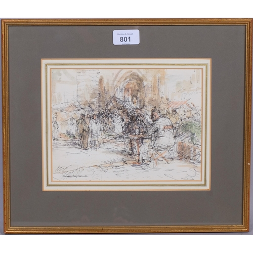 Roland Batchelor RWS (1889 - 1990), Montford, 1971, ink and wash, 16cm ...