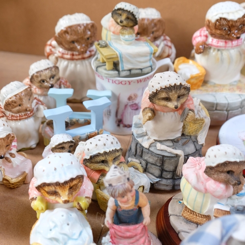 A large group of Beatrix Potter Hedgehog figures, from various studios ...