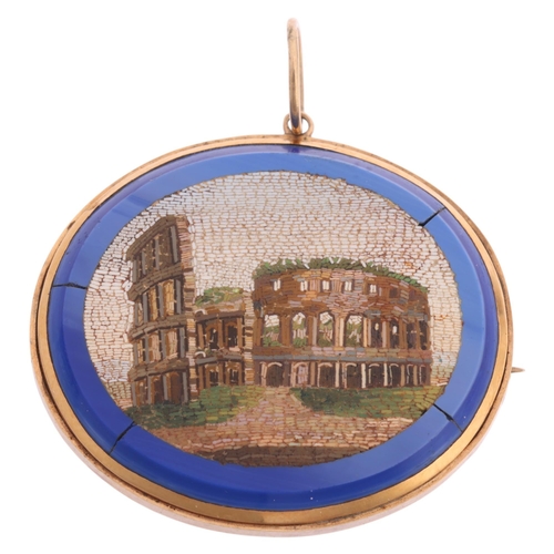 A 19th century Grand tour Italian micro-mosaic 'Roman Colosseum' panel ...