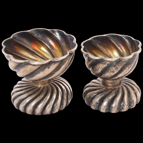 WILLIAM LEUCHARS - a graduated pair of Victorian silver measures ...