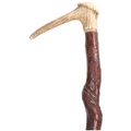 Carved stag antler country cane, the antler handle with cow horn washer ...