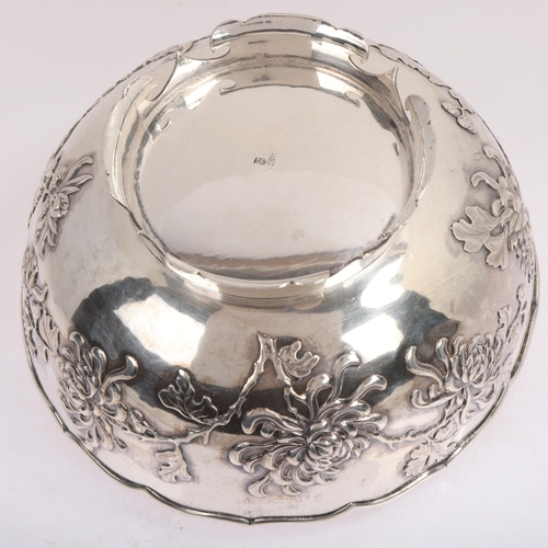 A fine Chinese silver bowl, retailed by Sing Fat, early 20th century ...