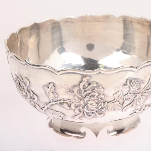 A fine Chinese silver bowl, retailed by Sing Fat, early 20th century ...