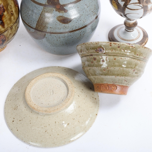 A collection of British studio pottery, including a ALAN CAIGAR-SMITH ...