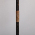 A vintage French blackened iron floor lamp with pivot arm and brass ...