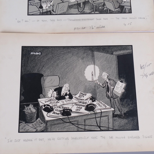 Mac and Jak, group of 6 original cartoon drawings, political ...