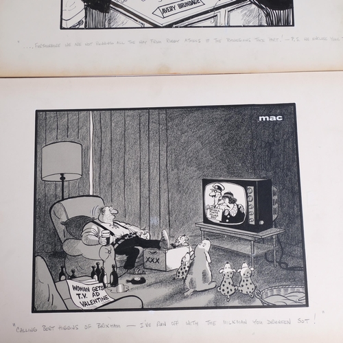 Mac and Jak, group of 6 original cartoon drawings, political ...