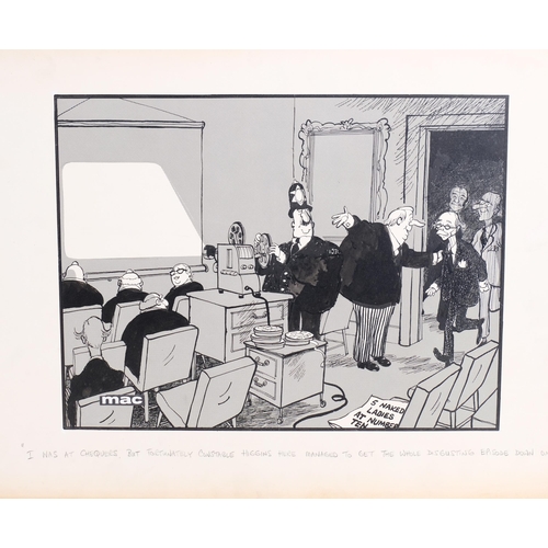 Mac and Jak, group of 6 original cartoon drawings, political ...