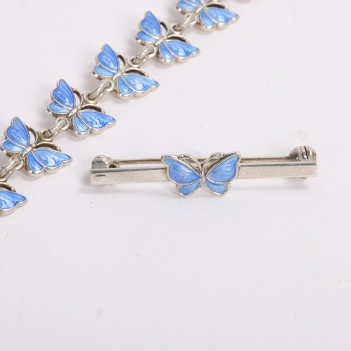 VOLMER BAHNER - a Danish modernist sterling silver blue enamel ...