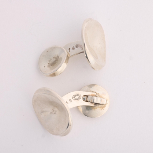 GEORG JENSEN - a pair of Danish modernist sterling silver abstract ...