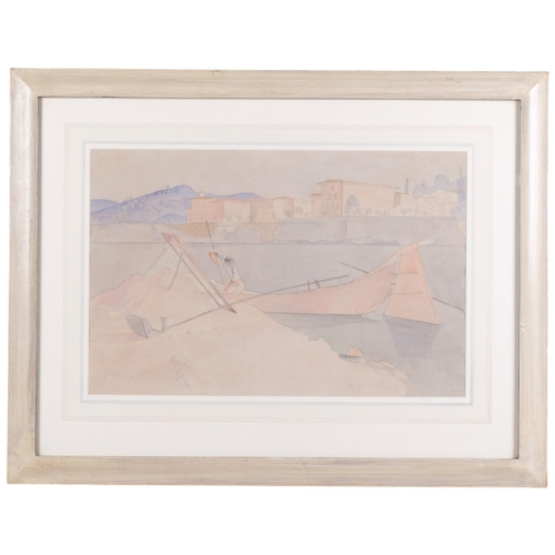 Ann Newland, near Florence, watercolour, circa 1930, 34cm x 50cm, framed