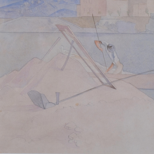 Ann Newland, near Florence, watercolour, circa 1930, 34cm x 50cm, framed