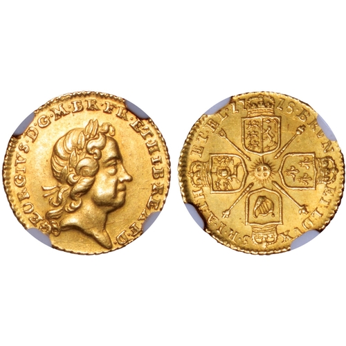 George I, quarter guinea, 1718, laur. head r., rev. crowned cruciform ...