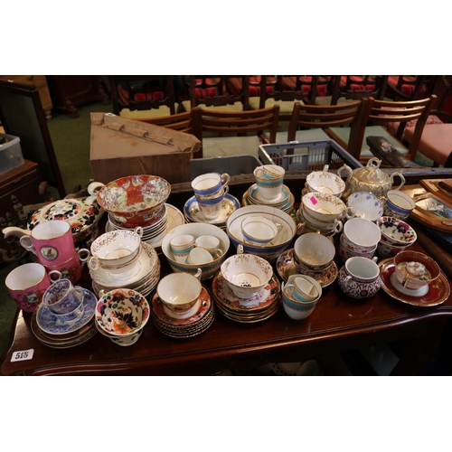 Large collection of English Teaware cups & Saucers and bowls to include ...