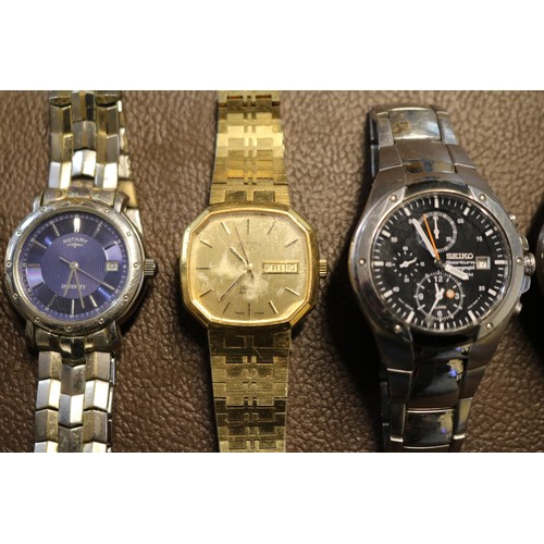 484 - Collection of watches to Include, Seiko, Citizen, Rotary & Accurist