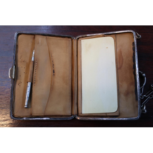 397 - Sterling Silver machined ladies note book with fitted interior ...