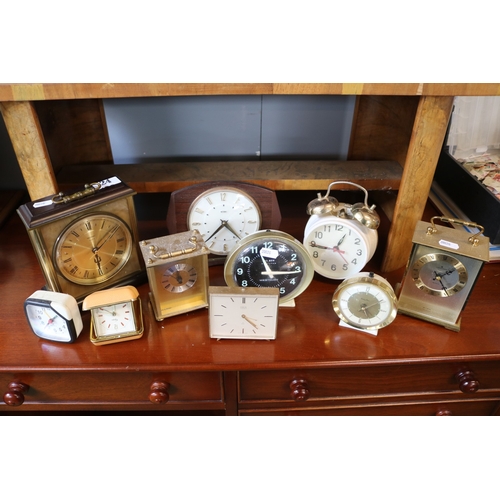 Collection of assorted Clocks to include Oris 7 Jewel, Metamec, Junghans etc.