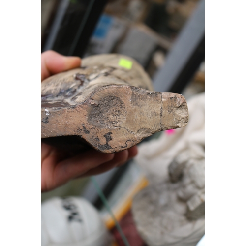 6 - Rodins the Kiss plaster figure, Egyptian head and a Iberian Lady of ...