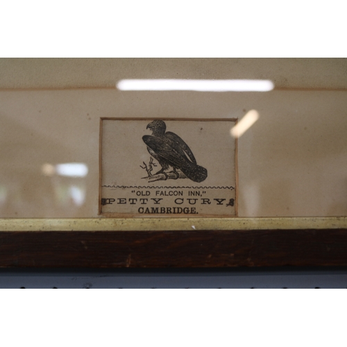 Oak framed print of 'Old Falcon Inn' Petty Cury Cambridge