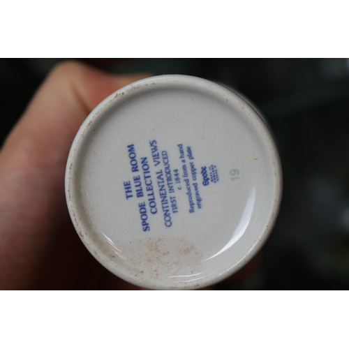 Collection of 6 Spode Italian Room Spice jars and a Spode Italian Beaker