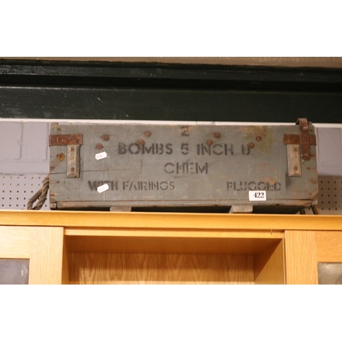 422 - Vintage Military Bombs 5 Inch Mortar box