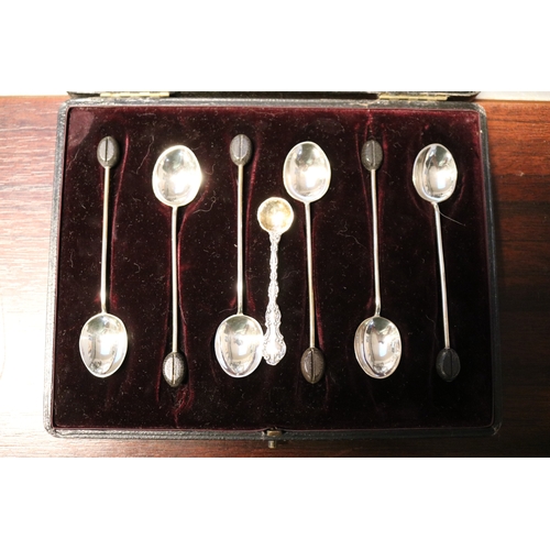 J A Smith of Harrow set of 6 Silver Coffee Bean spoons and a Silver ...