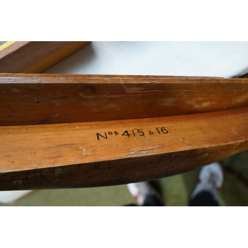 325 - Antique wooden Half Ship Builders model 74cm in Length