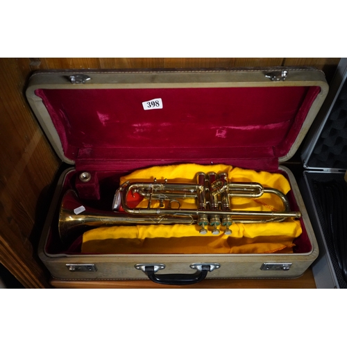 398 - Cased Brass Chinese Trumpet