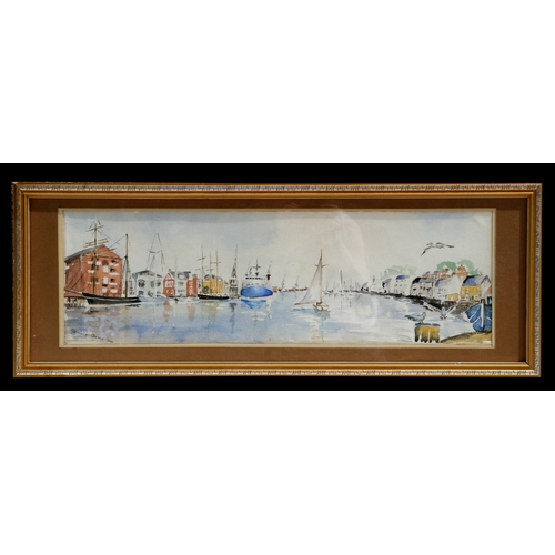 Sandy Gore (modern British) - Harbour Scene - signed and dated '80 ...