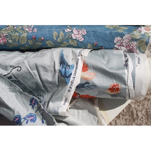 A quantity of part rolls of fabric to include Jonelle Duracolour ...