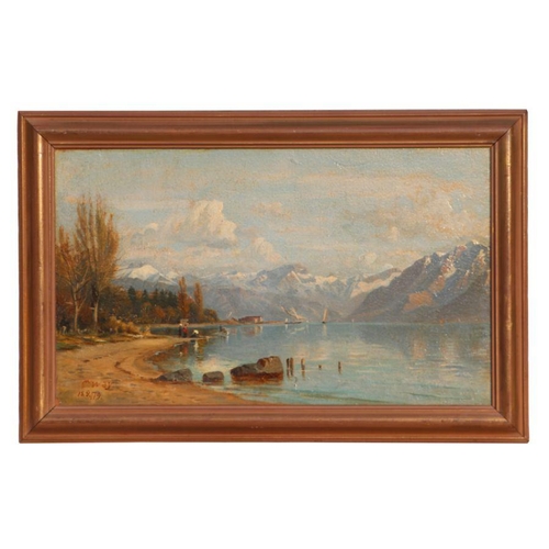 In the manner of Charles Jones Way (Canadian 1834-1919) - Lake Lucerne ...