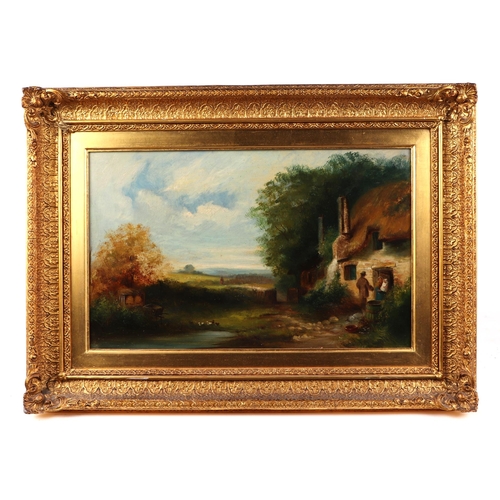 William Waite ( Exhibited 1875-1927) a rural landscape with cottage and ...