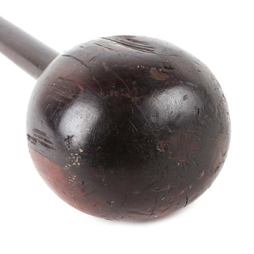 A 19th century hardwood African Zulu knobkerry or war club, approx ...