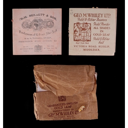 Nine books of vintage gold leaf manufactured by George Whiley Ltd.