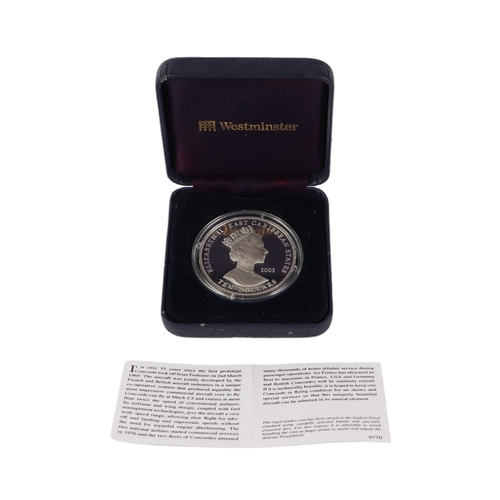 The Last Scheduled Flight of Concorde commemorative silver proof coin.