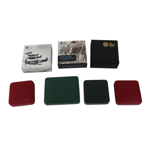 Royal Mint silver proof 50p coins, eight different coins, all cased ...